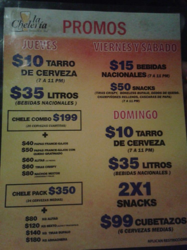 Menu at La Chelería Suc. Las Américas pub & bar, Merida