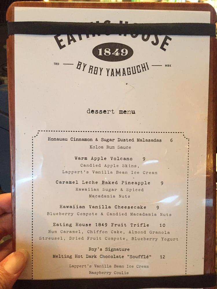 Menu at Eating House 1849 Koloa restaurant, Koloa