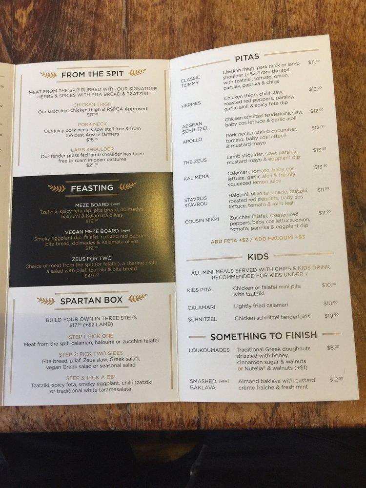 Menu at Zeus Street Greek Gladesville restaurant, Gladesville, G01/1-7 ...
