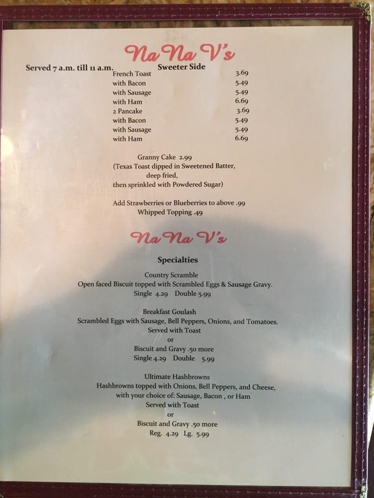 Menu at Country Hills Diner restaurant, Kiefer