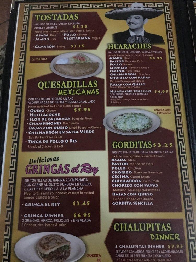 Menu at El Rey Del Taco & Burritos restaurant, Chicago, S California Ave
