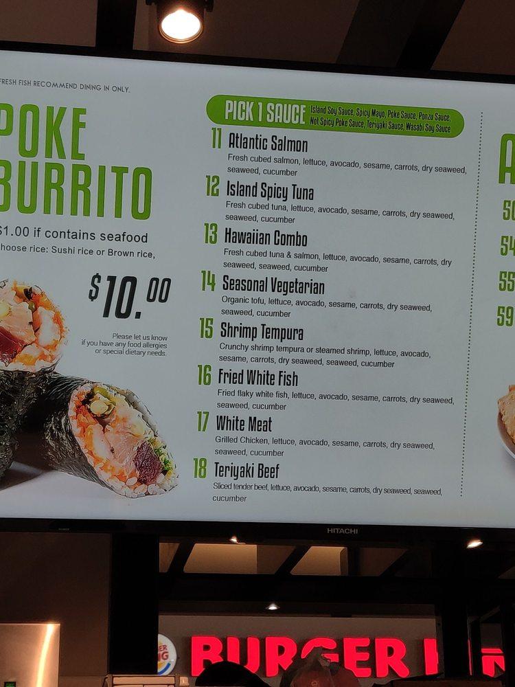 Menu at Poke Island & Grill restaurant, New York City