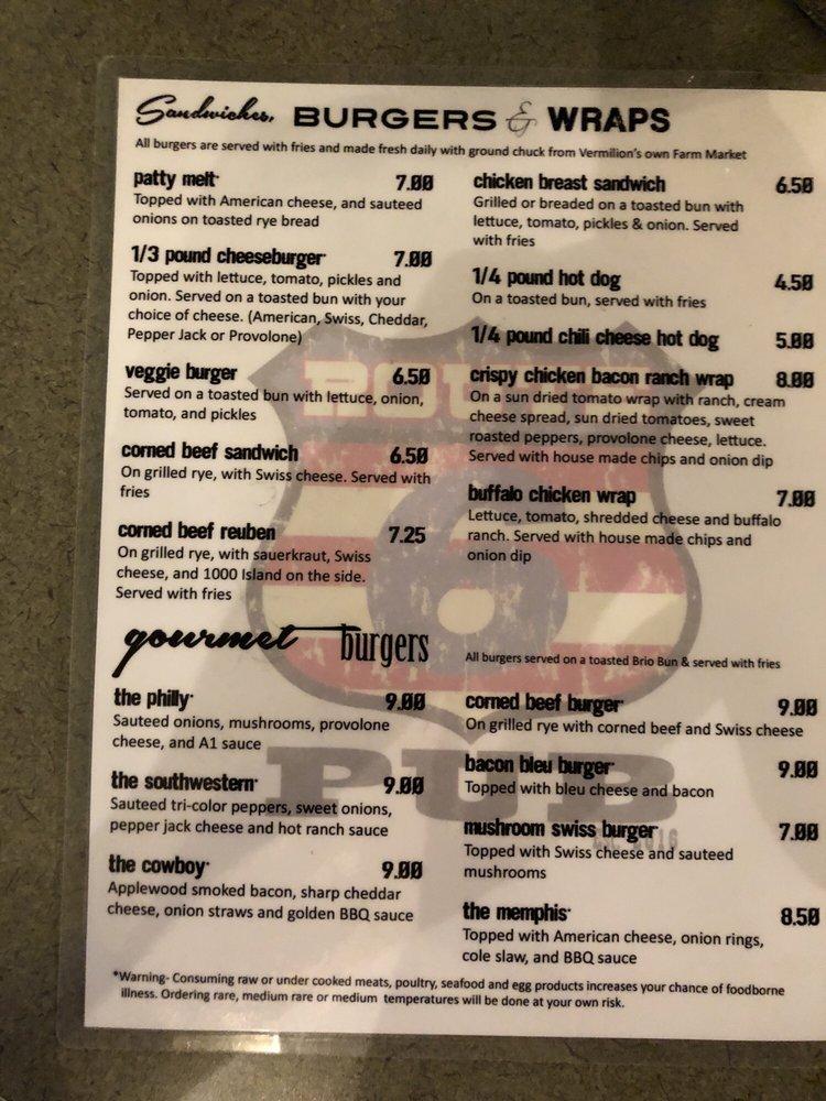 Menu at Route 6 Pub-Vermilion, OH, Vermilion