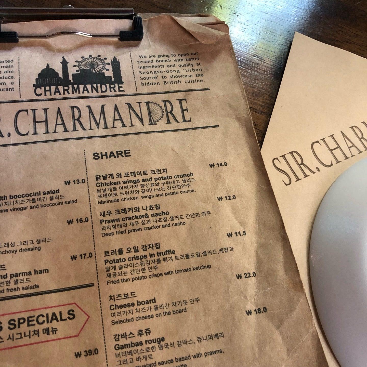 Menu at Urban source cafe, Seoul