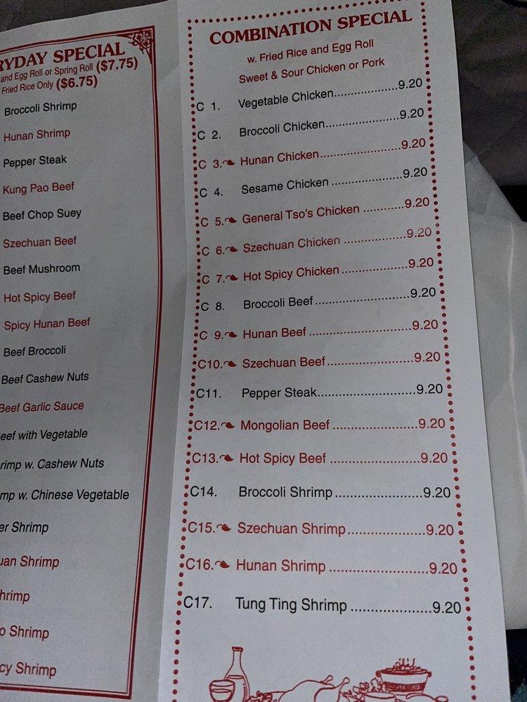 Menu at Taiwan Chinese Food restaurant, Oklahoma City