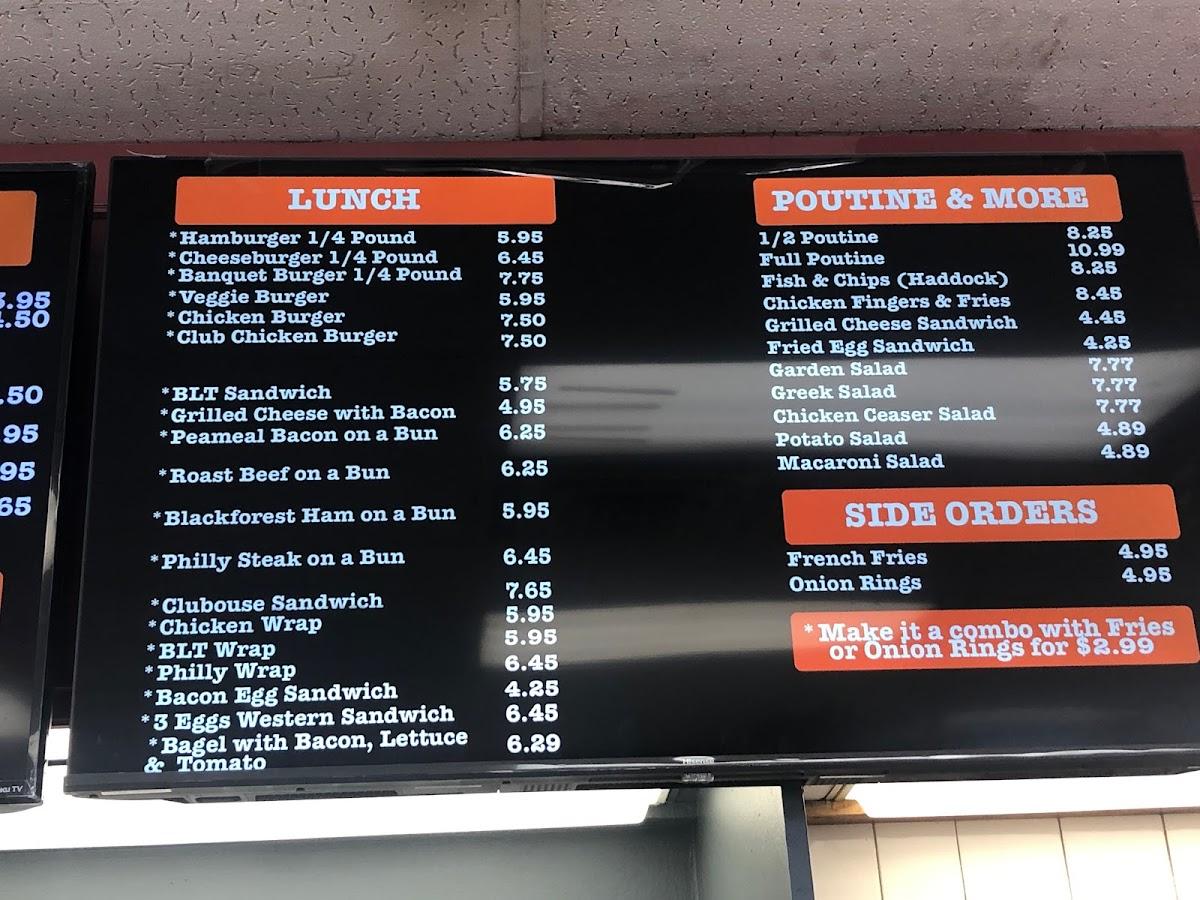 Menu at The Donut Stop restaurant, Hamilton