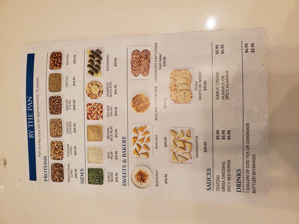 Menu at The Simple Greek restaurant, Fullerton