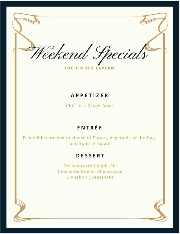 Menu at Timber Tavern pub & bar, Parishville
