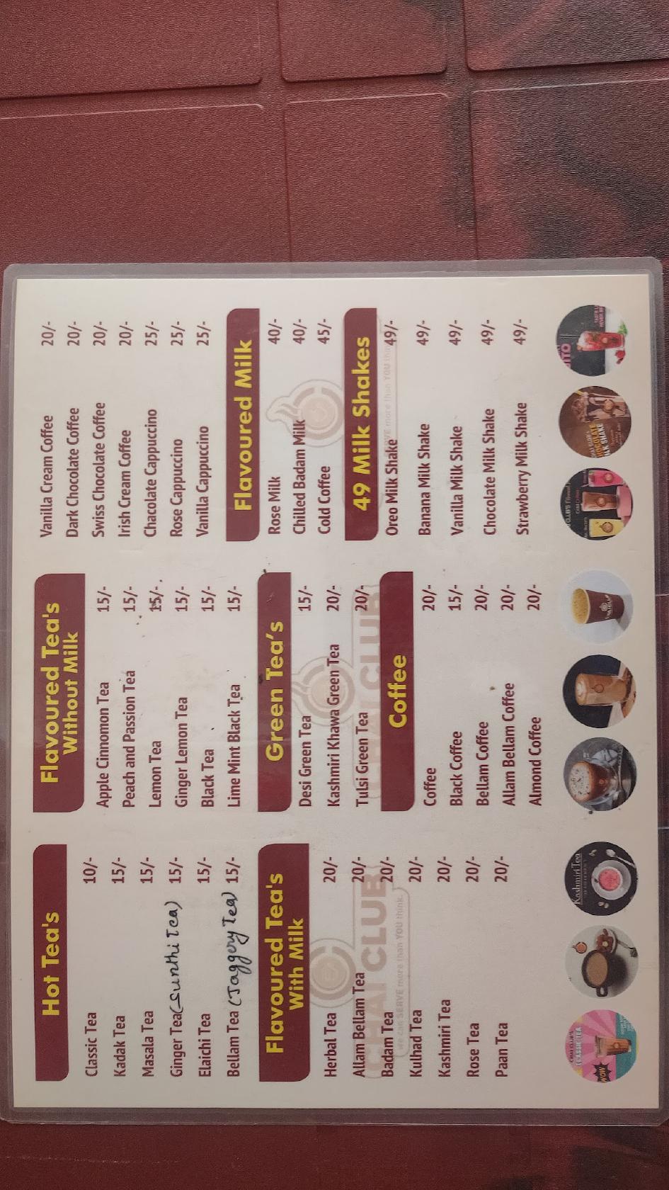 Menu at CHAI CLUB, Mysuru