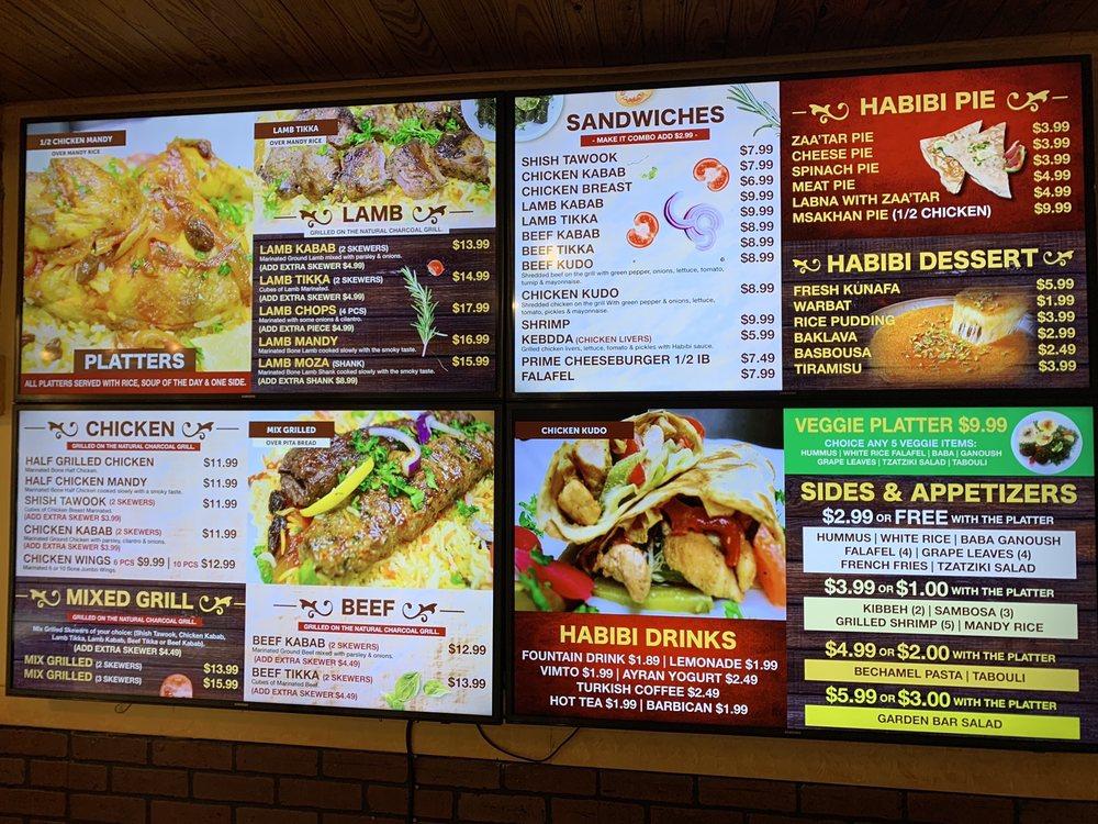 Menu at Habibi Grill & Bakery, Raleigh