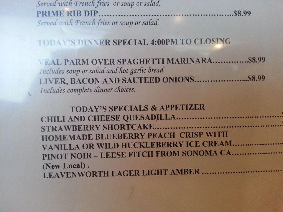 Huckleberry Menu
