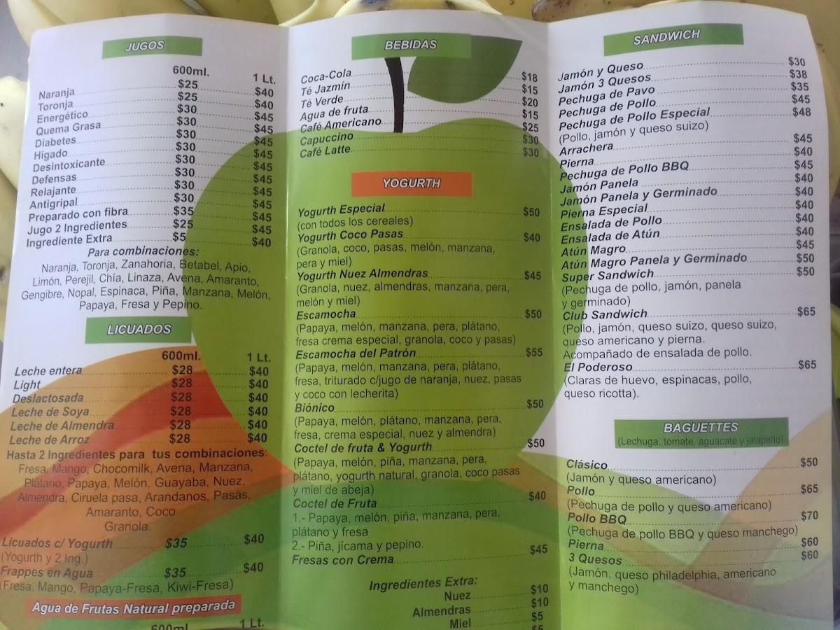 Menu at Saludable y Natural restaurant, Culiacán, Blvd. Las Torres 6971-2