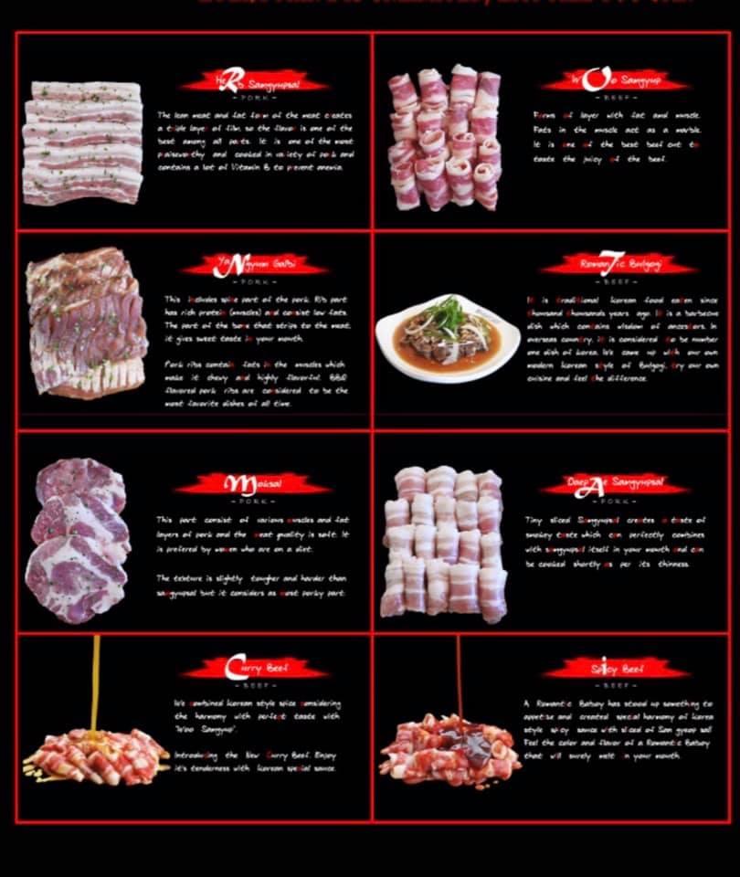 Menu at Unlimited Korean Grill restaurant, Santa Rosa