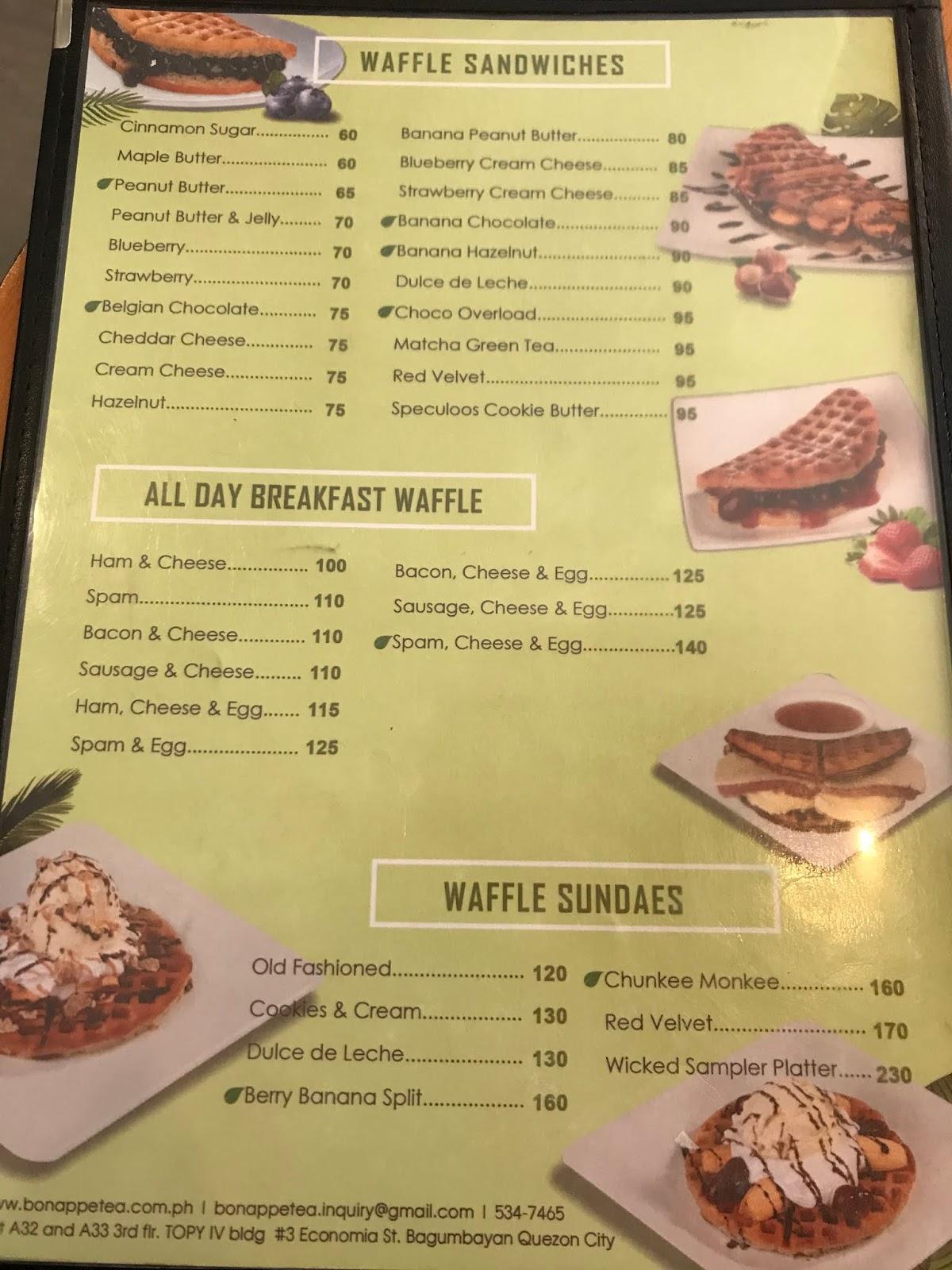 Menu at Bon Appetea, Tagaytay Rotonda restaurant, Tagaytay, Bataangas ...