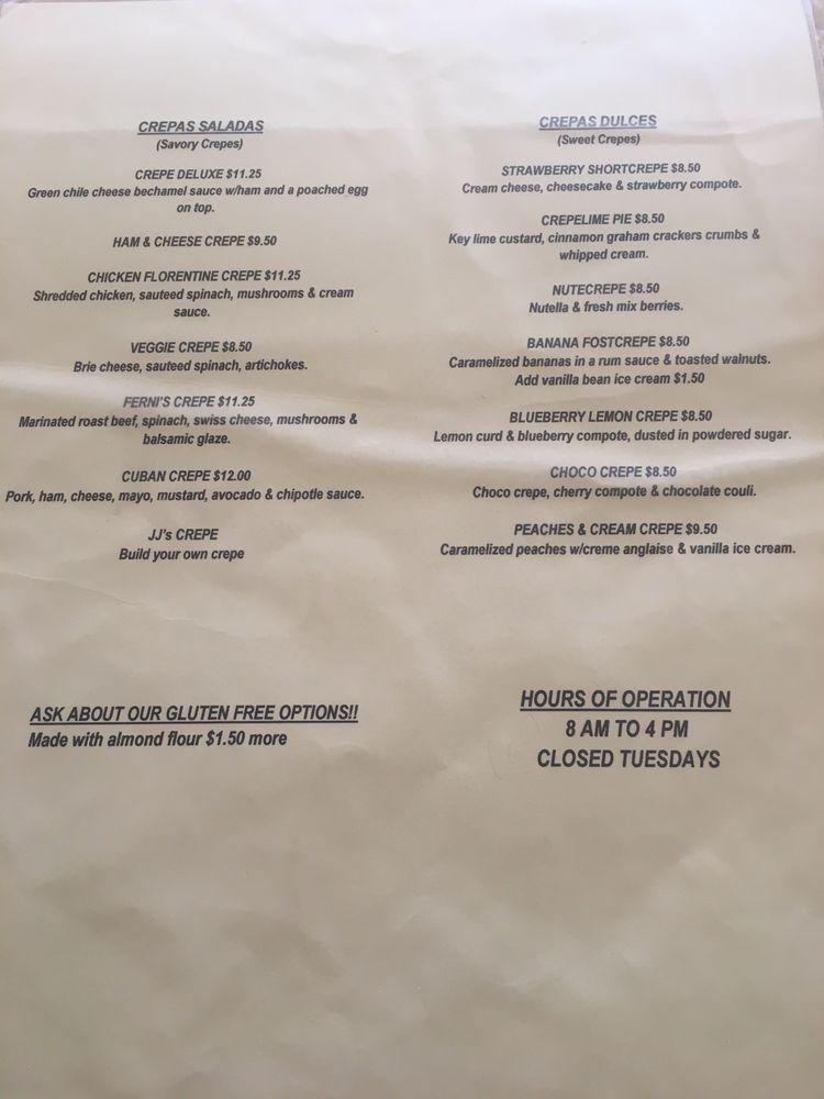Menu at Crepas-oh! restaurant, Santa Fe