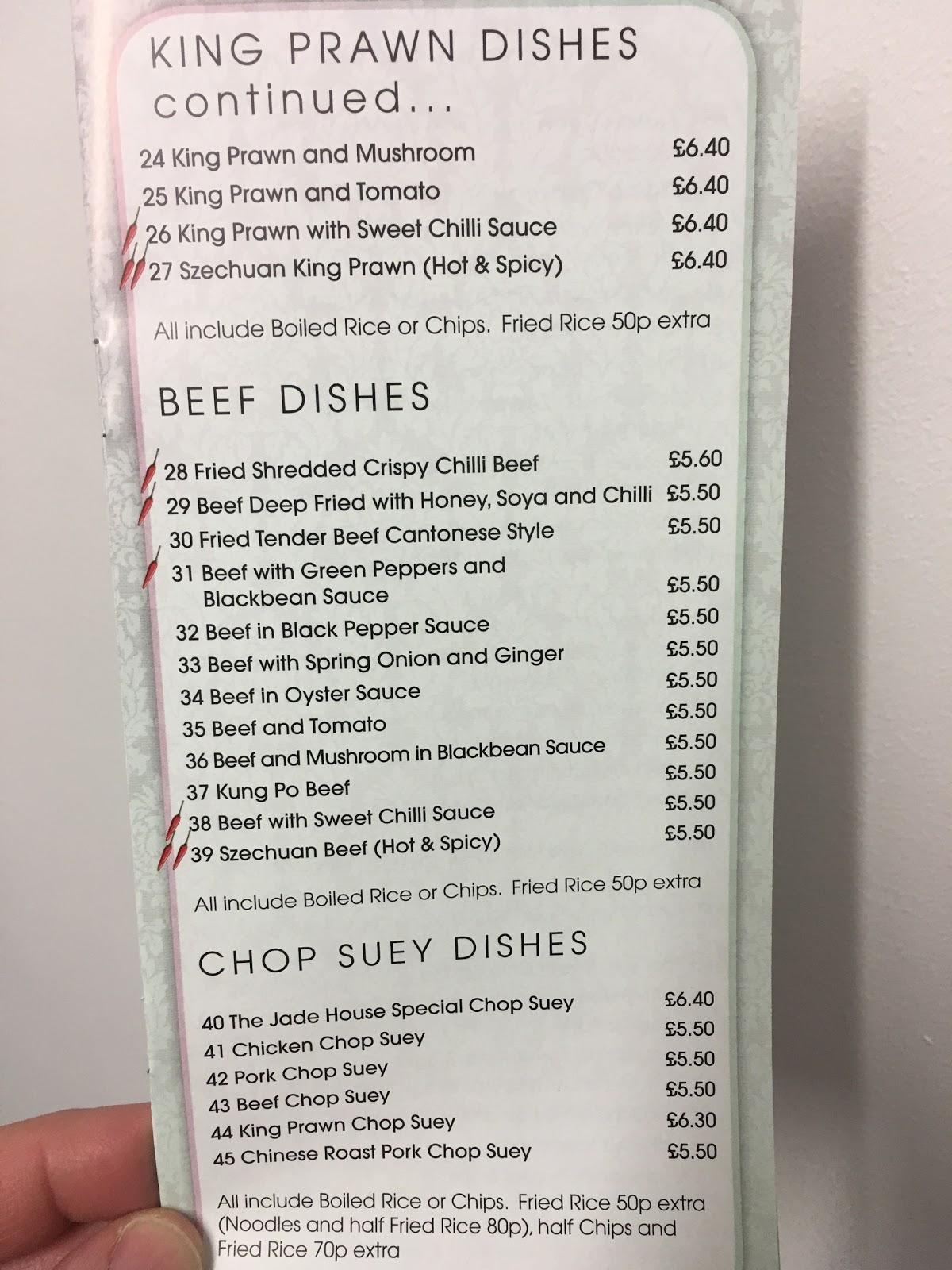 Menu at Jade House fast food, Glengormley, 36 Mallusk Rd