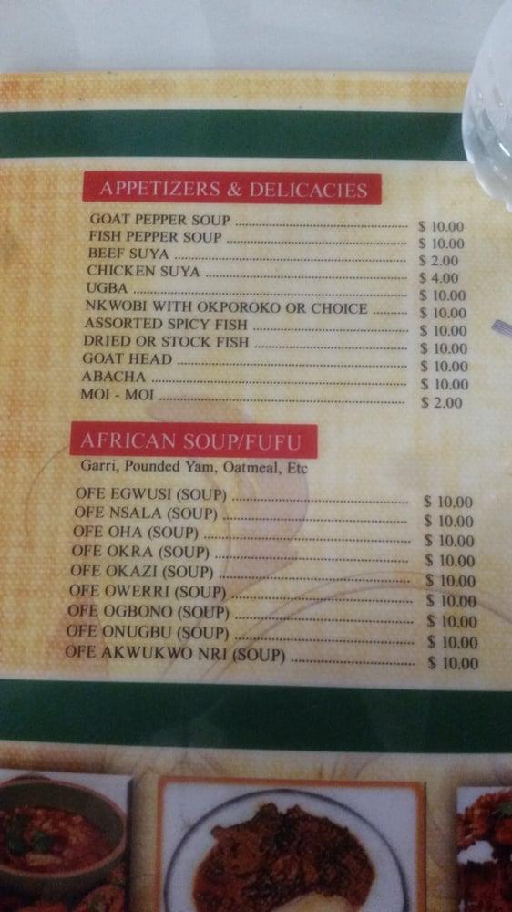 Menu at Signature restaurant, Houston, S Gessner Rd