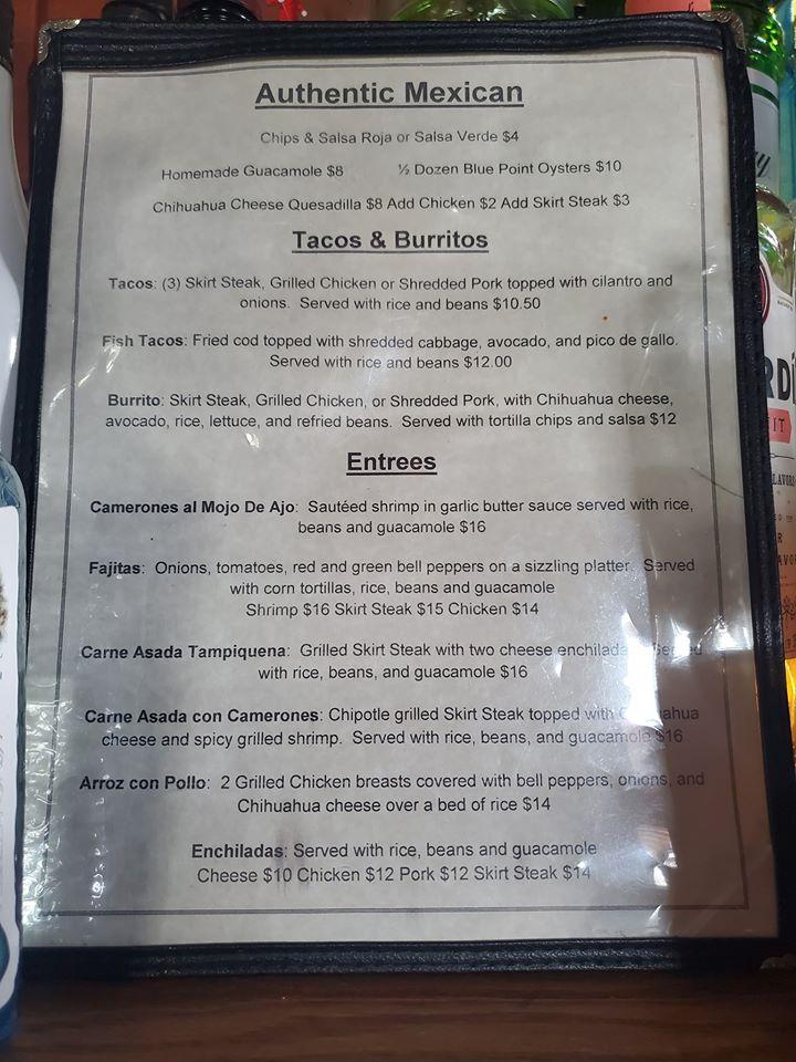 Menu at Cruisin Gilbert’s pub & bar, Gilberts