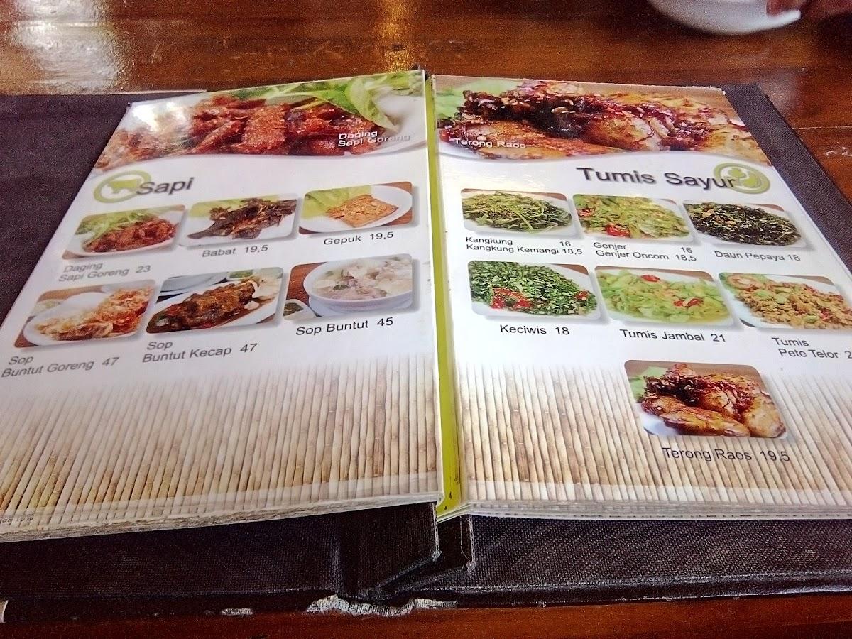 Menu at Dapoer Pandan Wangi - Patuha restaurant, Bandung, Jl. Patuha No.38