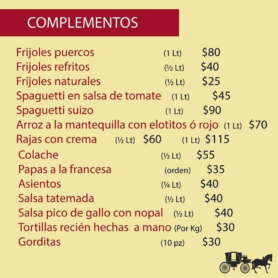 Menu at Restaurante La Posta, Culiacán, Calle Constitución 32