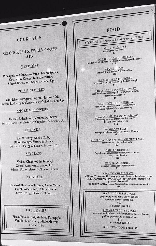 Menu at Sister Midnight pub & bar, New York City