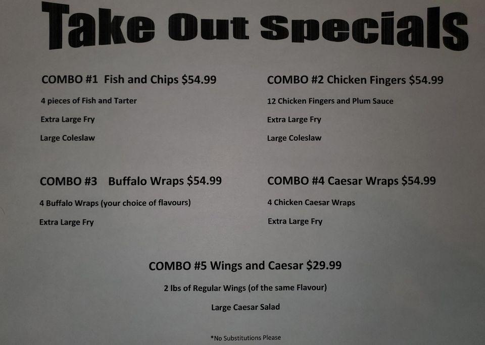 Menu at Mill Pond Tap & Grill restaurant, Canada