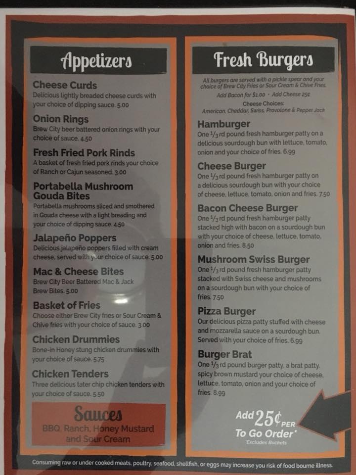 Carta de Jordan Bar and Grill, Stevens Point