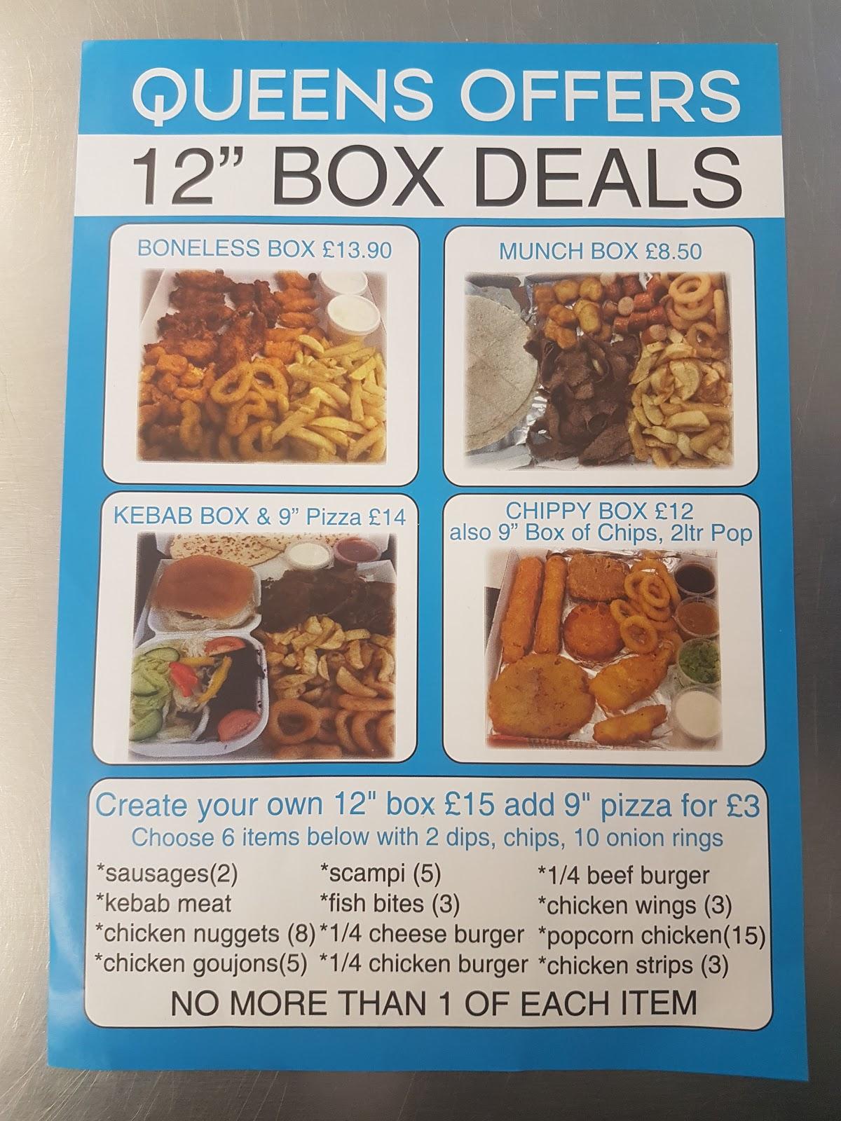 Menu at Queens Chippy restaurant, Seaham