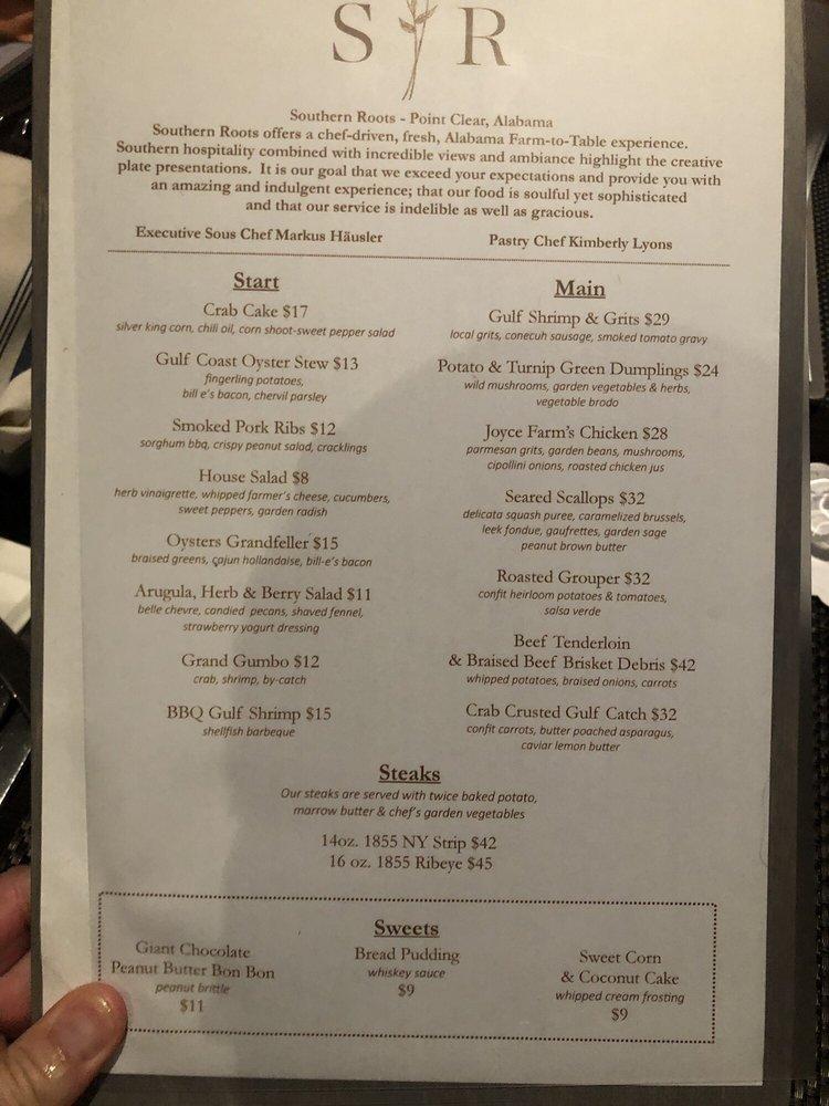 Menu at Southern Roots pub & bar, Fairhope