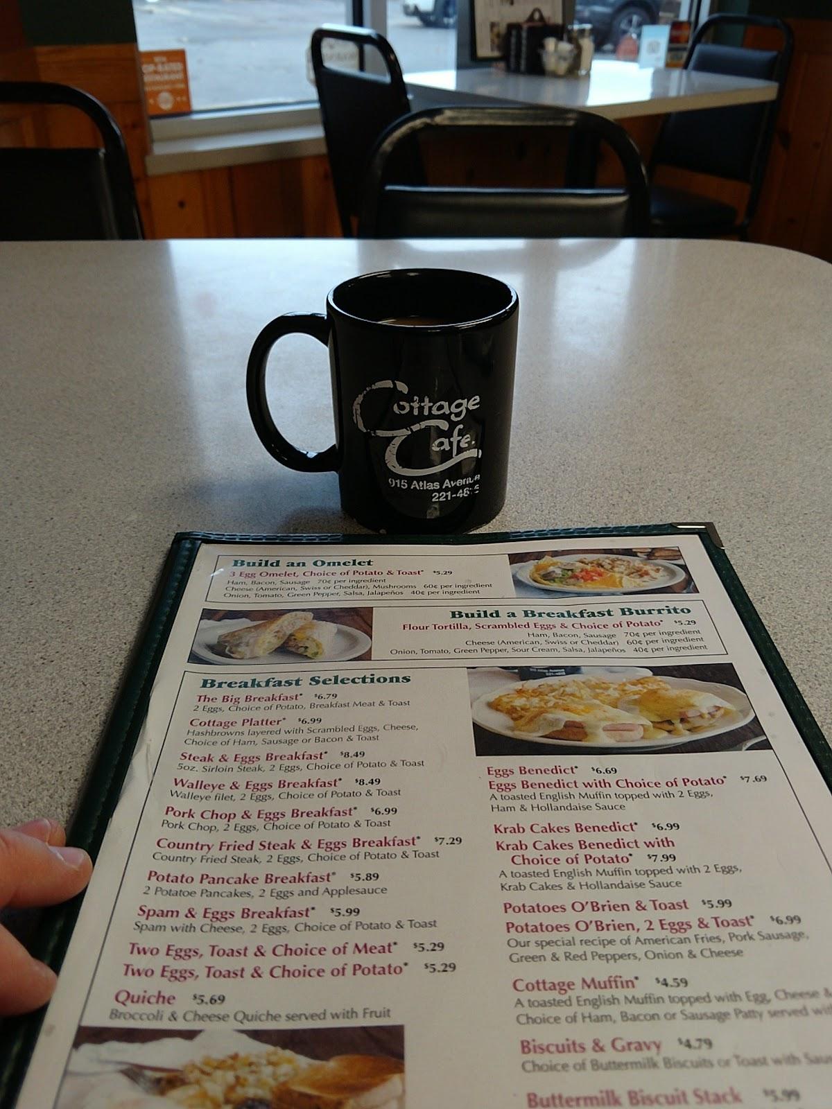 Menu at Cottage Cafe, Madison