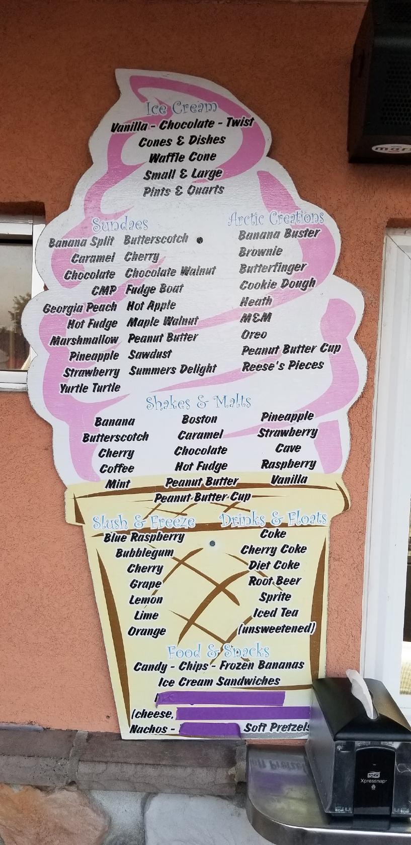 Menu at Annie's Soft Ice Cream, Campbelltown