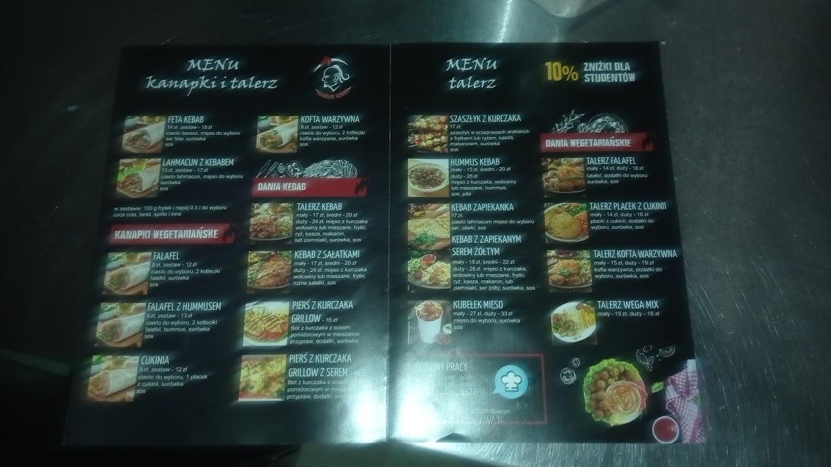 Menu at Argana Kebab, Raszyn