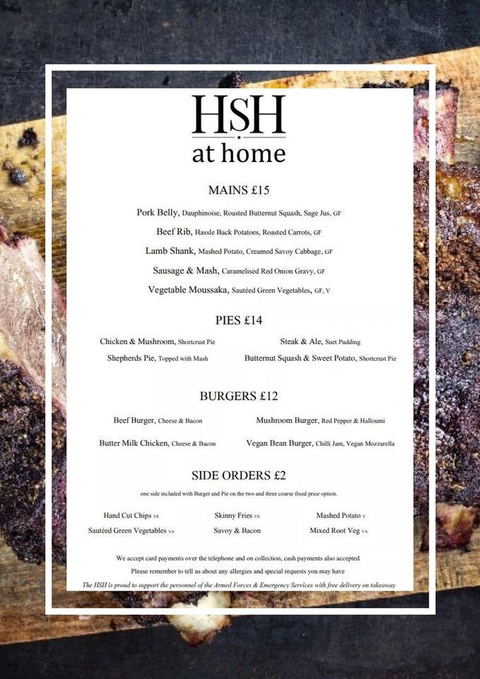 Menu at Home Sweet Home restaurant, Wallingford, Roke
