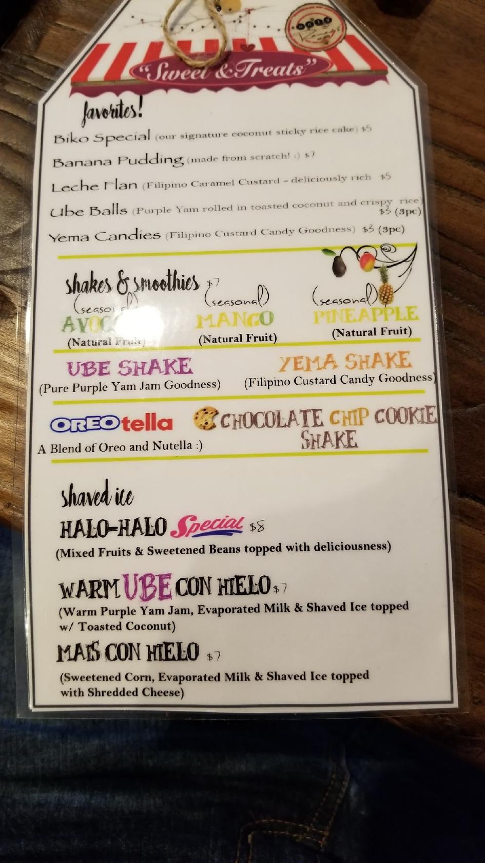 Menu at Only at Renee's ~ A Taste of Pampanga, Philippines restaurant ...