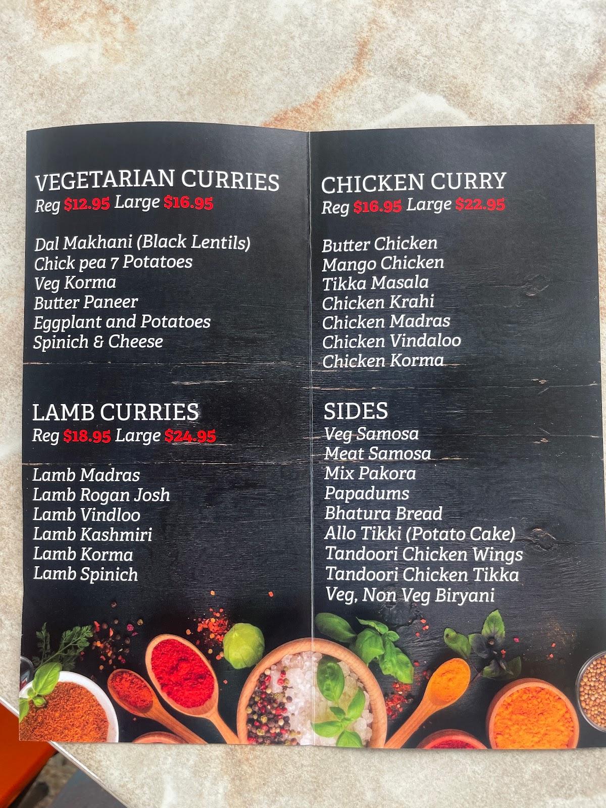Menu at RUSHme Indian continental Takeaway, Northgate