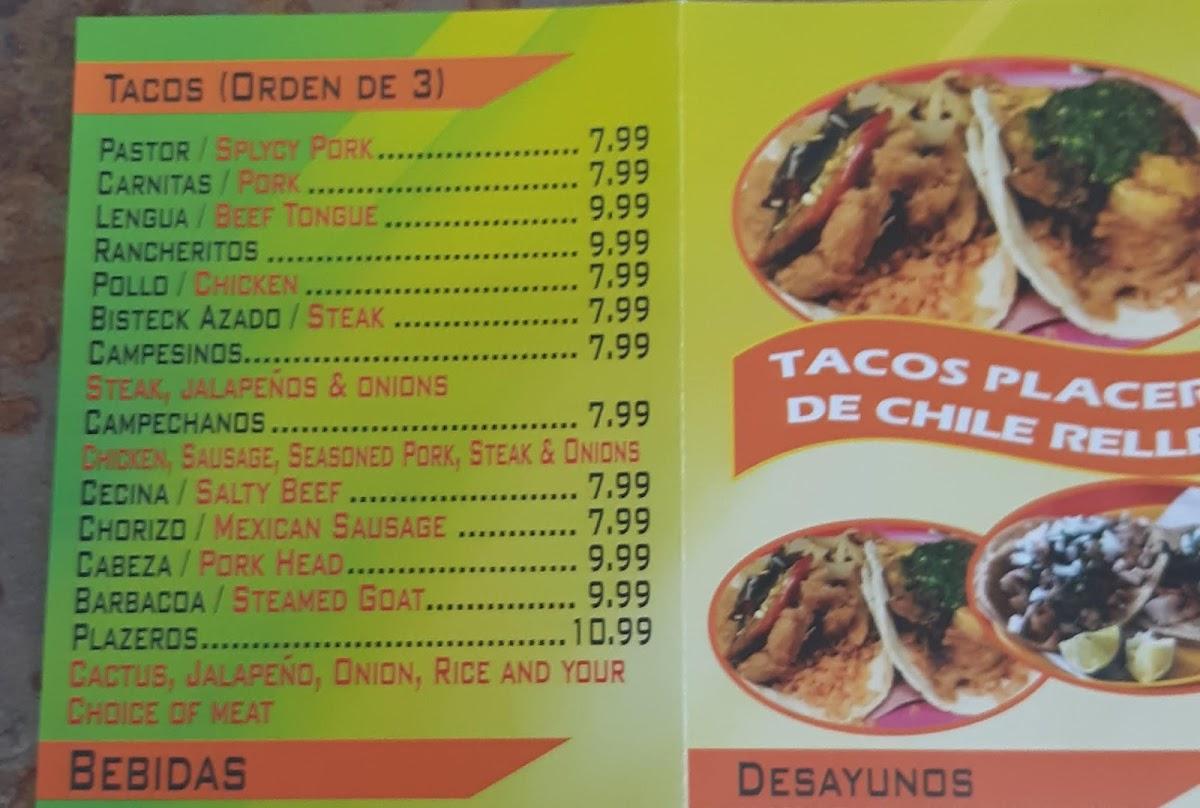Menu at El Poblano restaurant, Toms River