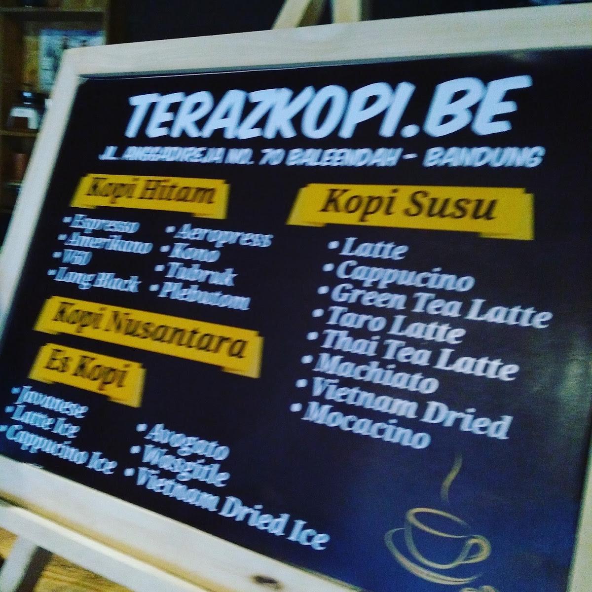 Menu at Teras Coffe cafe, Bandung