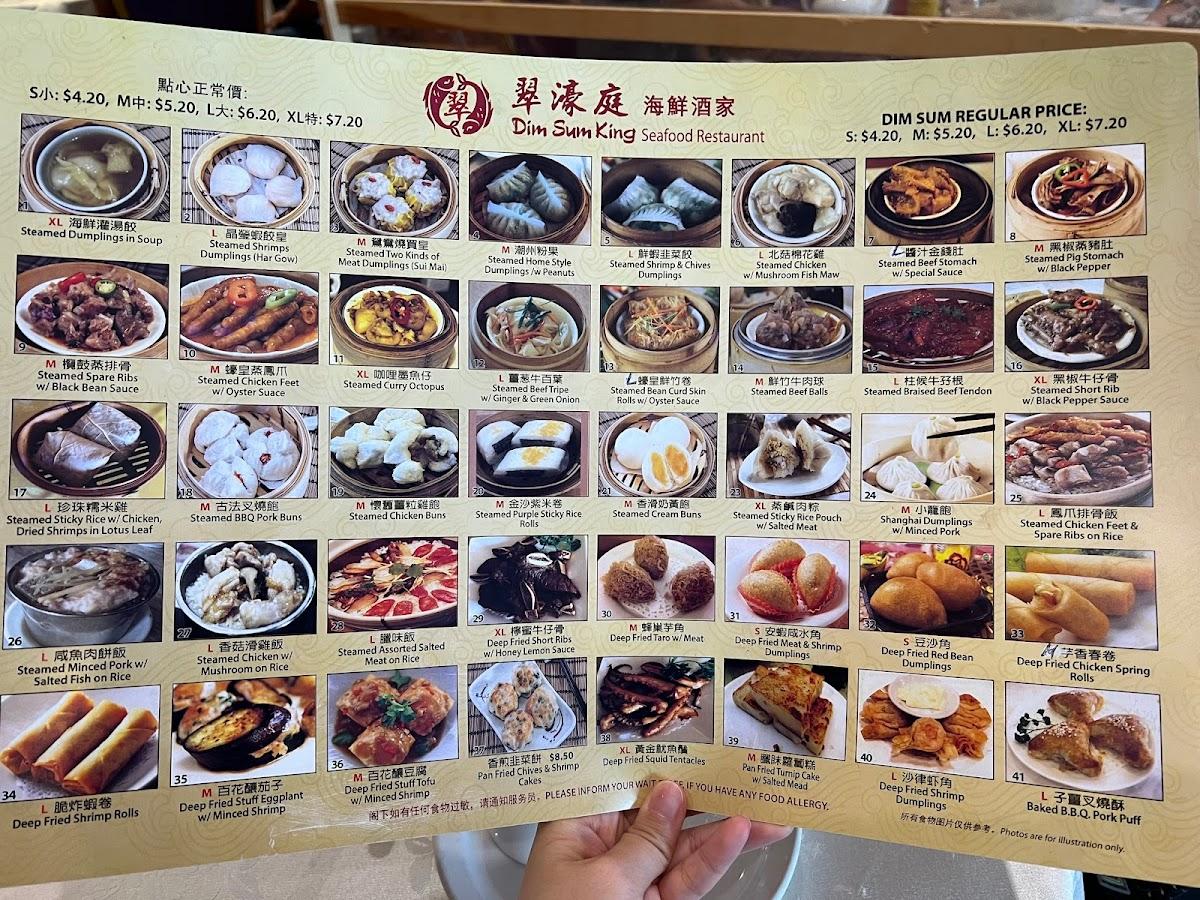 Menu at Dim Sum King Seafood Restaurant, Toronto