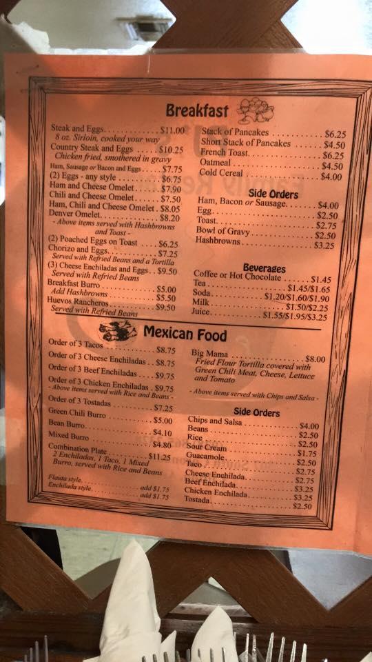 Carta del restaurante PJ's, Clifton