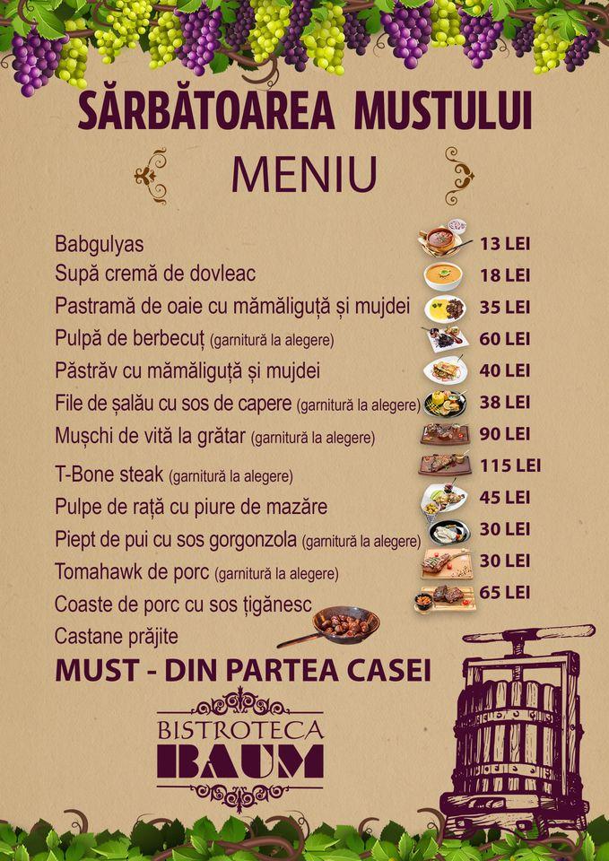 Speisekarte von Bistroteca Baum, Dumbrăveni