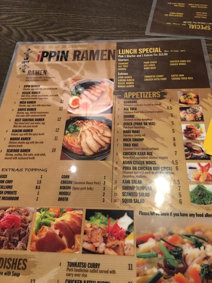 Menu at Ippin Ramen restaurant, Ocean Township, NJ-35