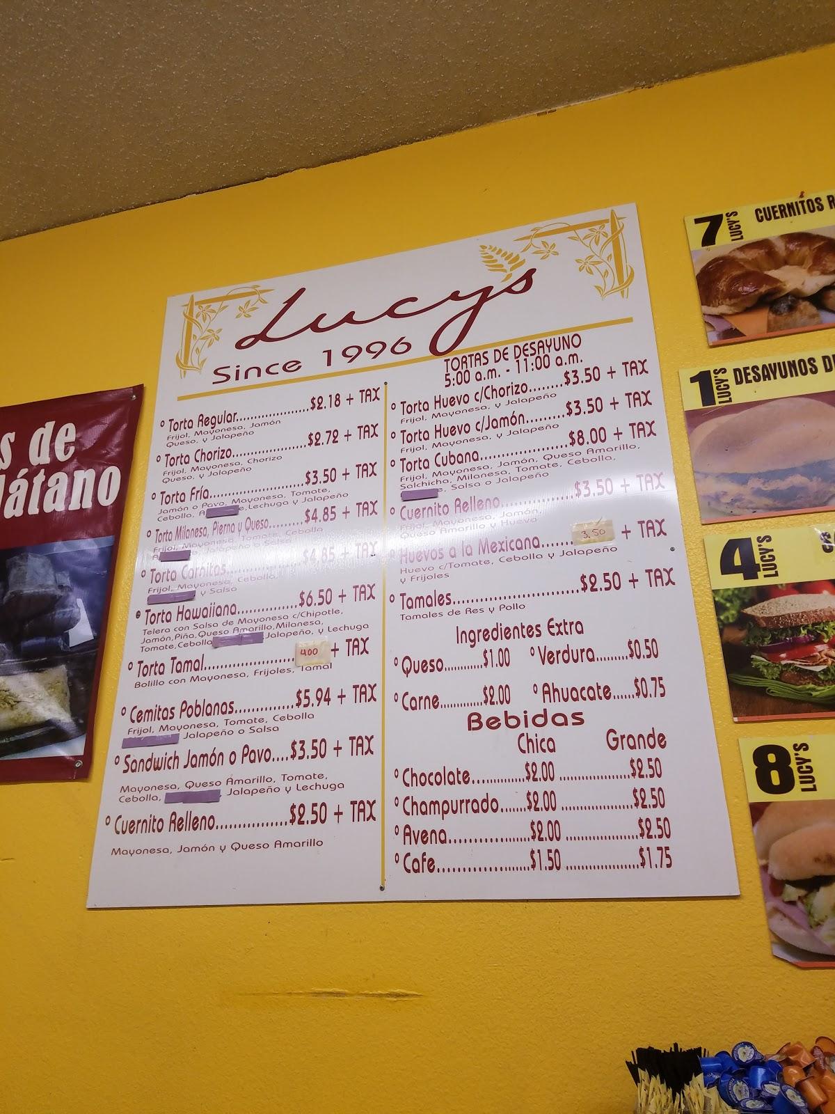 Menu at Lucy's Bakery, Spring Valley, Elkelton Blvd