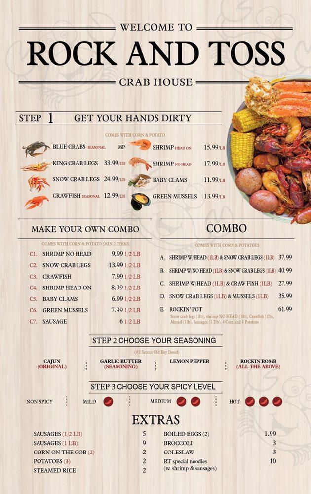 Carta del restaurante Rock & Toss Crab House, Bowie