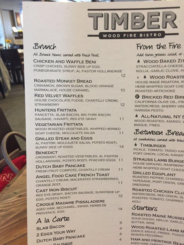 Menu at Timber Wood Fire Bistro pizzeria, Omaha