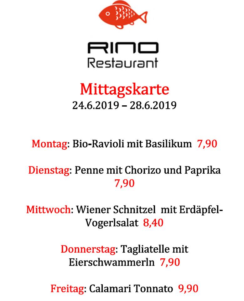 Speisekarte von Restaurant Rino, Wien