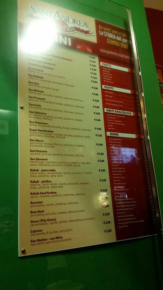 Menu da Ristorante Sant'Andrea, Salerno