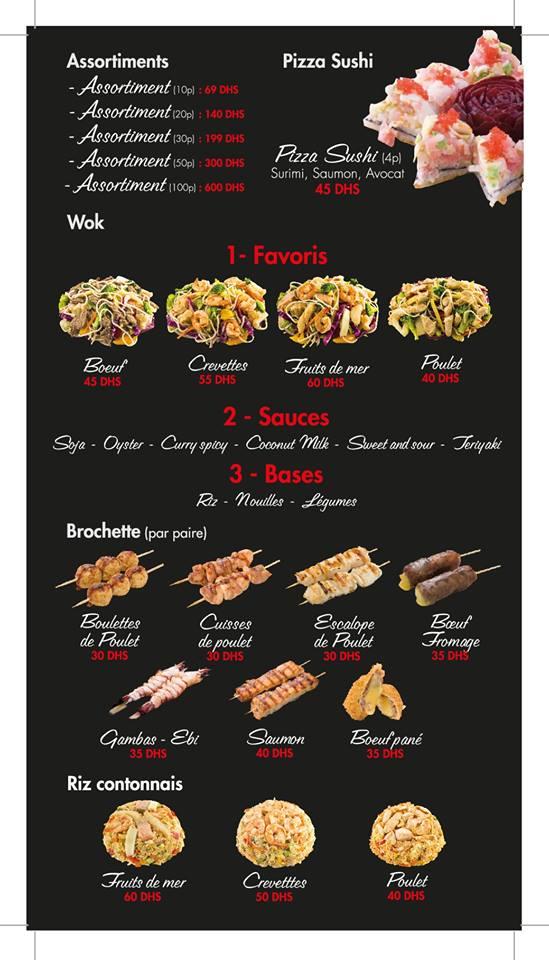 Menu at Sushi Garden restaurant, Casablanca