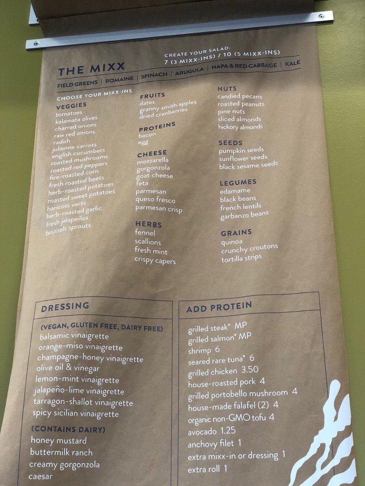 Menu at The Mixx - Hawthorne Plaza restaurant, Overland Park