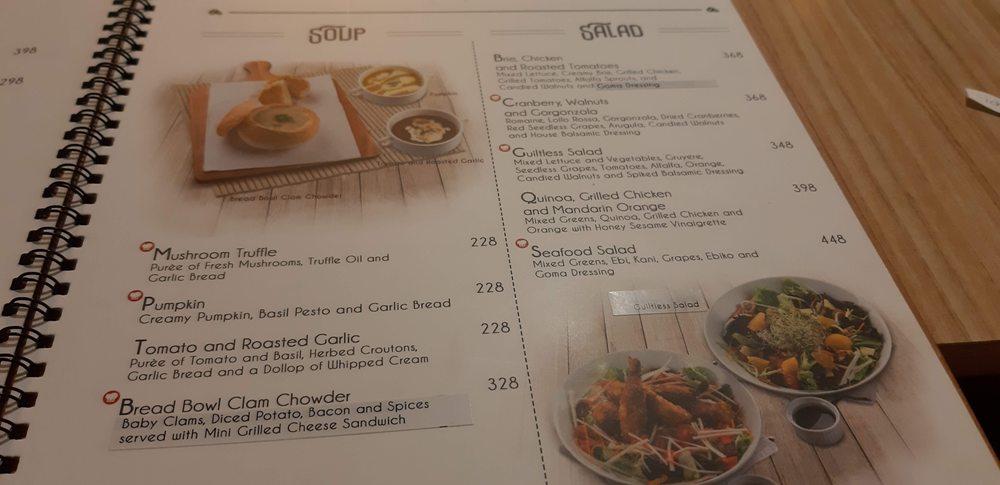 Menu at UCC Clockwork cafe, Bacolod