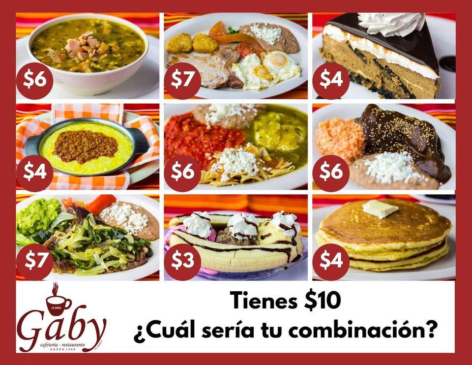 Menu at Cafeteria Gaby, Monterrey, Hermenegildo Galeana 818